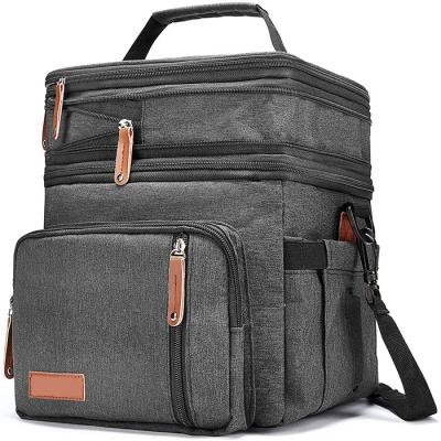China 15L Reusable Insulated Lunch Bag Leakproof Oxford Fabric Cooler Tote for Hiking Picnic for sale