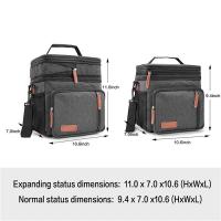 China 15L Reusable Insulated Lunch Bag Leakproof Oxford Fabric Cooler Tote for Hiking Picnic for sale