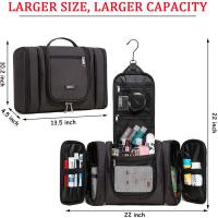 China Oxford Extra Large Hanging Toiletry Bag 3 in 1 Travel Makeup Bag with 2 Removable Storage Bags 400D for sale