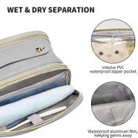 China OEM Large Travel Toiletry Makeup Bag for Women PU Water Resistant Tote 500pcs MOQ for sale