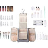 China Customizable Hanging Toiletry Bag with 360° Metal Swivel Hook Water Resistant Oxford Travel Makeup Bag 10.2x5.1x10.6 Inches for sale