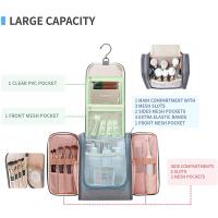 China Customizable Hanging Toiletry Bag with 360° Metal Swivel Hook Water Resistant Oxford Travel Makeup Bag 10.2x5.1x10.6 Inches for sale