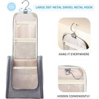 China Customizable Hanging Toiletry Bag with 360° Metal Swivel Hook Water Resistant Oxford Travel Makeup Bag 10.2x5.1x10.6 Inches for sale