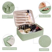 China Women PU Leather Large Travel Makeup Bag 500pcs MOQ Custom Cosmetic Toiletry Bag for sale