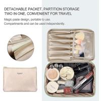 China Women PU Leather Large Travel Makeup Bag 500pcs MOQ Custom Cosmetic Toiletry Bag for sale