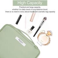China Women PU Leather Large Travel Makeup Bag 500pcs MOQ Custom Cosmetic Toiletry Bag for sale