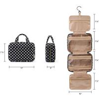 China Custom Peach Skin Fabric Hanging Toiletry Bag Water Resistant Travel Makeup Organizer 500 Pcs MOQ for sale