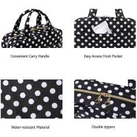 China Custom Peach Skin Fabric Hanging Toiletry Bag Water Resistant Travel Makeup Organizer 500 Pcs MOQ for sale