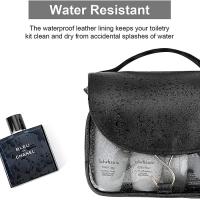 China Custom Waterproof Hanging Toiletry Bag PU Leather Travel Makeup Organizer 500pcs MOQ for sale