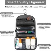 China Custom Waterproof Hanging Toiletry Bag PU Leather Travel Makeup Organizer 500pcs MOQ for sale