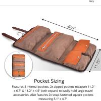 China Custom PU Leather Hanging Toiletry Bag for Men Travel Dopp Kit 12x8 Inch for sale