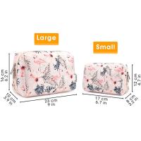 China 230D Oxford Large Leather Cosmetic Makeup Bag Travel Organizer Pouch 23x17x10 cm for sale