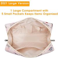 China 230D Oxford Large Leather Cosmetic Makeup Bag Travel Organizer Pouch 23x17x10 cm for sale