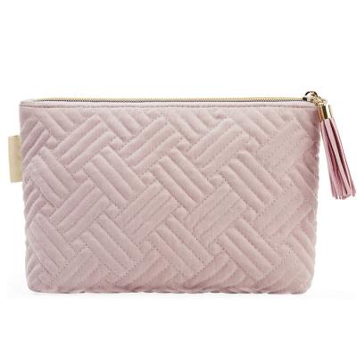 China Custom Peach Skin Cosmetic Makeup Bag TSA Approved Travel Organizer 500 Pcs MOQ for sale