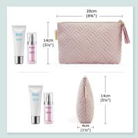 China Custom Peach Skin Cosmetic Makeup Bag TSA Approved Travel Organizer 500 Pcs MOQ for sale