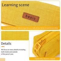 China OEM Small Zipper Pencil Cases Student Blank Canvas Pencil Case for sale