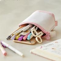 China Telescopic PU Corduroy Zipper Pencil Case 40 Pen Capacity Custom Size OEM for sale