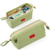 China Canvas Large Capacity Zipper Pencil Case School Pouch for Teen Girl Boy 500pcs MOQ for sale