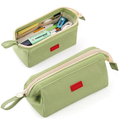 China Canvas Large Capacity Zipper Pencil Case School Pouch for Teen Girl Boy 500pcs MOQ for sale