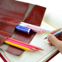 China Vintage Style Rollup Pencil Case PU Leather Makeup Bag Custom Size 7.5 Inch for sale