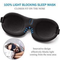 China Super Soft Polyester 3D Eye Cover Contoured Sleep Eye Mask With Adjustable Straps for sale