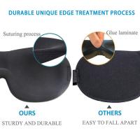 China Super Soft Polyester 3D Eye Cover Contoured Sleep Eye Mask With Adjustable Straps for sale