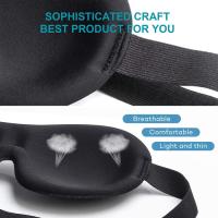 China Super Soft Polyester 3D Eye Cover Contoured Sleep Eye Mask With Adjustable Straps for sale
