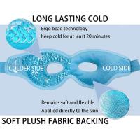 China Plush Backing Cooling Eye Mask , Reusable Gel Eye Mask For Sleeping for sale