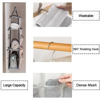 China Dual Sided Mesh Over Door Organizer 360 Rotating Metal Hanger 33.5 Inch Closet Storage for sale