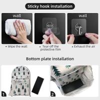 China Cotton Linen Wall Hanging Storage Bag 3 Pockets Waterproof Over Door Closet Organizer 40x23x9cm for sale