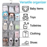 China Dual Sided 30 Pocket Hanging Shoe Organizer with 360 Degree Rotating Hanger for Closet for sale