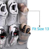 China Dual Sided 30 Pocket Hanging Shoe Organizer with 360 Degree Rotating Hanger for Closet for sale