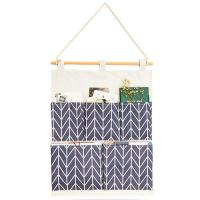 China Linen Cotton Over Door Storage Pockets Closet Hanging Organizer 17.5x14 Inches for sale