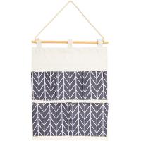 China Linen Cotton Over Door Storage Pockets Closet Hanging Organizer 17.5x14 Inches for sale