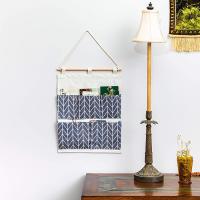 China Linen Cotton Over Door Storage Pockets Closet Hanging Organizer 17.5x14 Inches for sale