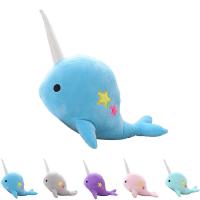 China Custom OEM ODM Crystal Super Soft Velvet Narwhal Stuffed Animal Plush Toy 12 inch for sale