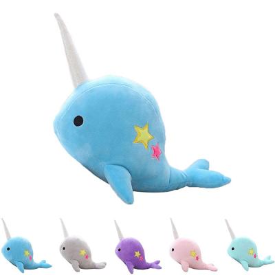 China Custom OEM ODM Crystal Super Soft Velvet Narwhal Stuffed Animal Plush Toy 12 inch for sale