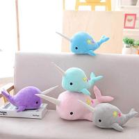 China Custom OEM ODM Crystal Super Soft Velvet Narwhal Stuffed Animal Plush Toy 12 inch for sale