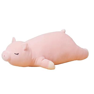China Custom Sleeping Pig Plush Pillow 52cm Soft Stuffed Animal Toy for Kids for sale