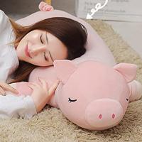 China Custom Sleeping Pig Plush Pillow 52cm Soft Stuffed Animal Toy for Kids for sale