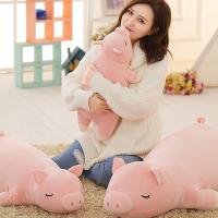 China Custom Sleeping Pig Plush Pillow 52cm Soft Stuffed Animal Toy for Kids for sale