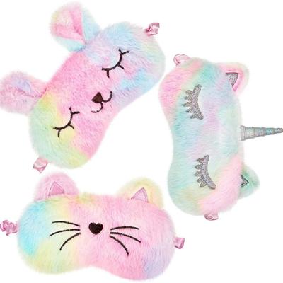 China Custom Plush Cat Unicorn Sleeping Eye Cover Blindfold 20x9cm OEM ODM for sale