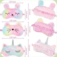 China Custom Plush Cat Unicorn Sleeping Eye Cover Blindfold 20x9cm OEM ODM for sale