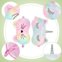 China Custom Plush Cat Unicorn Sleeping Eye Cover Blindfold 20x9cm OEM ODM for sale