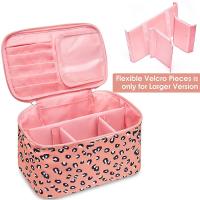 China Custom Travel Makeup Bag Large Cosmetic Organizer 300D Oxford for Women for sale