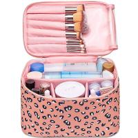 China Custom Travel Makeup Bag Large Cosmetic Organizer 300D Oxford for Women for sale