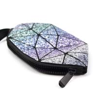 China Geometric Foldable Cosmetic Pouch Cute Small Travel Makeup Bag with Zipper 7.9x3.9x3.9 Inch for sale