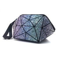 China Geometric Foldable Cosmetic Pouch Cute Small Travel Makeup Bag with Zipper 7.9x3.9x3.9 Inch for sale