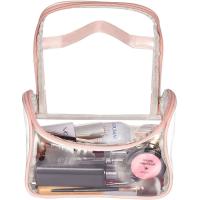 China Glitter Heavy Duty Clear Tote Bag Waterproof PVC Transparent Makeup Organizer Travel 20x17x14.5cm for sale