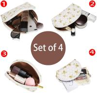 China Luxury PU Leather Small Makeup Bag Set 4 Sizes for Travel Toiletry Cosmetic Organizer for sale